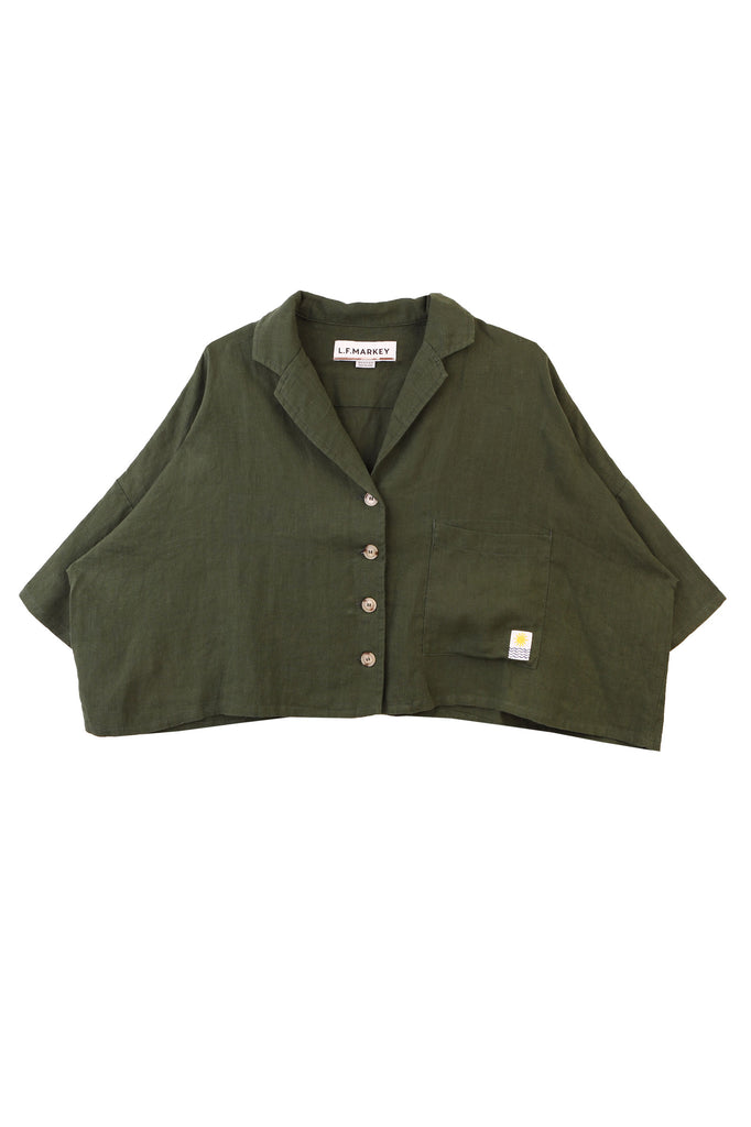 Maxim Linen Shirt Hunter Green – LF MARKEY